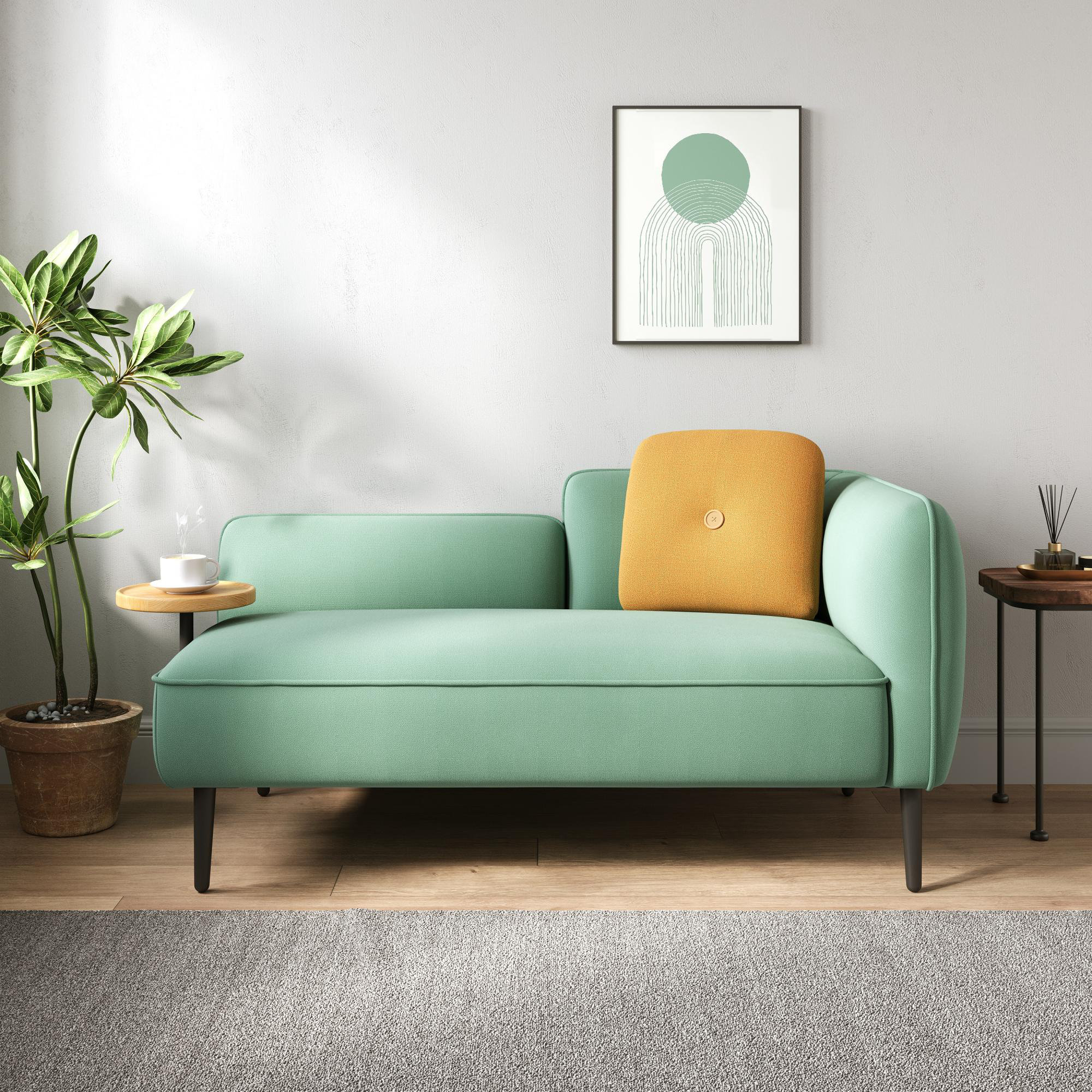 Small Loveseat Sofa Couch Modern Chaise Lounge for Small Space Latitude Run